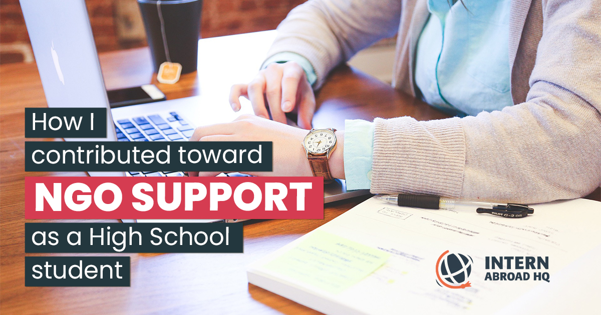 How I contributed toward NGO Support as a High School student | Intern ...